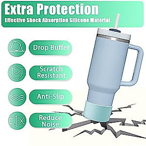 3Pcs Silicone Boot Sleeve For Stanley Quencher Tumbler 30 Oz 40 Oz & IceFlow 20oz 30oz & Hydro Flask Water Bottle 12-24oz,Protective Water Bottle Cup Bottom Bumper Cover For Stanley Cup Accessories.