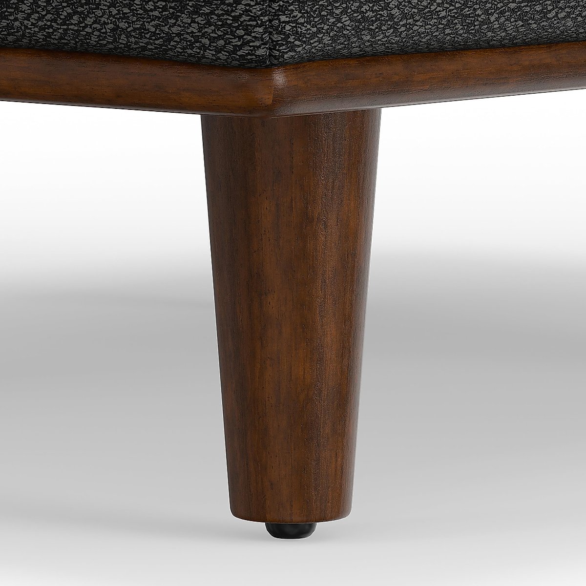 SIMPLIHOME Morrison 33 inch Wide Mid-Century Modern Ottoman in Charcoal Grey Woven-Blend Fabric, Assembled, for the Living Room, Entryway and Family Room