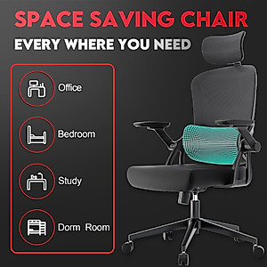 LaoJawBow Ergonomic Office Chair - 500LB Comfy Desk Chairs with Headrest and Lumbar Back Support, Heavy Duty Mesh Computer Chairs with Wheels and Arms for Home Office, Study, Bedroom and College Dorm