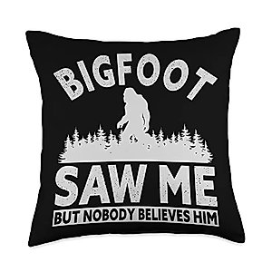 Cryptozoology Bigfoot Yeti Sasquatch Gifts Funny Conspiracy Theory Sasquatch Cryptozoology Bigfoot Throw Pillow, 18x18, Multicolor