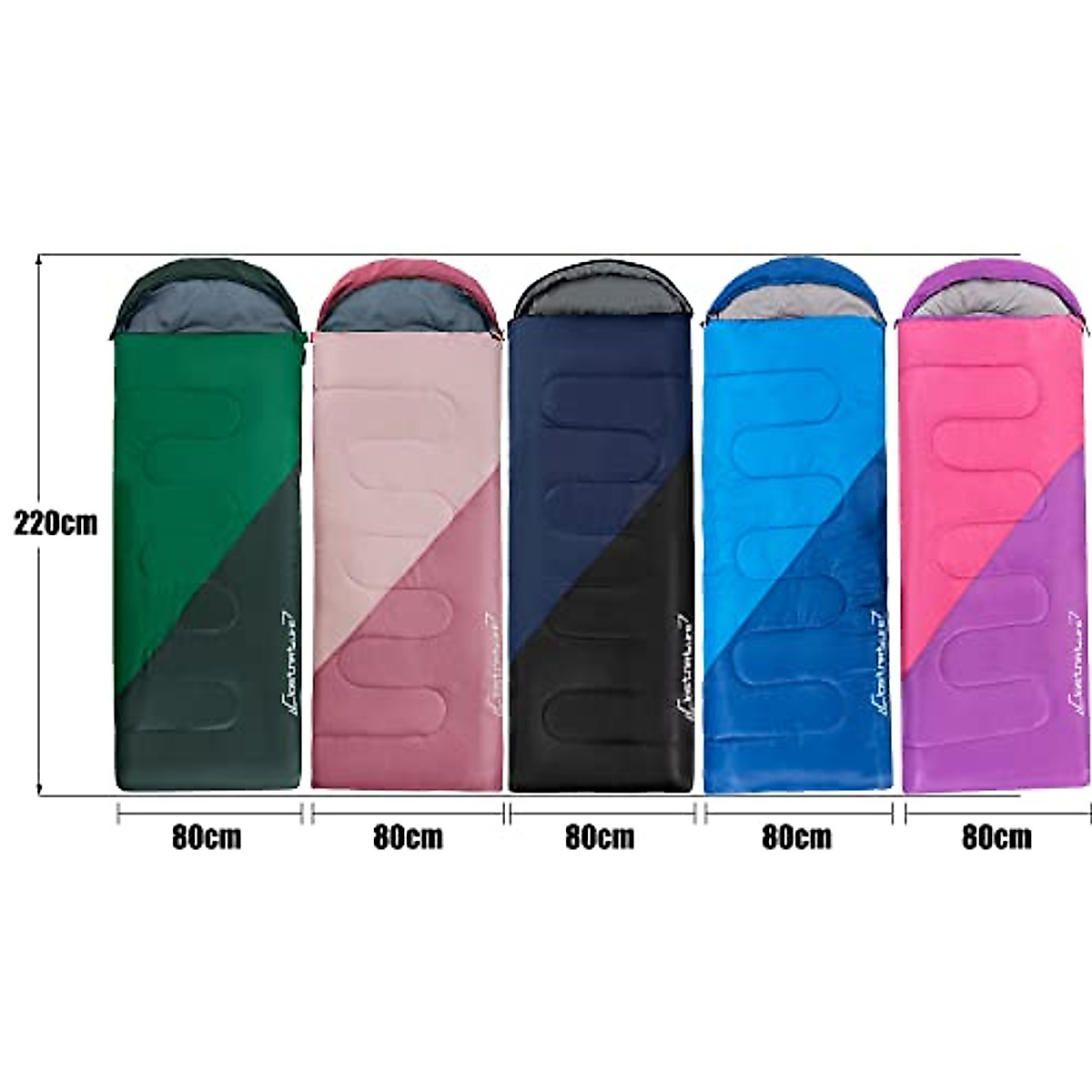 Clostnature Sleeping Bag - Lightweight Waterproof Camping Sleeping Bag for Adults, Kids, Women, Men's Hiking, Outdoors, Mountaineering - Compression Sack Included(Right Zipper)