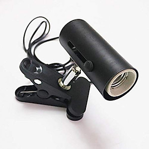 ZHONGJIUYUAN Reptile lamp Holder pet lamp Ceramic Lamp Holder Aquarium Lighting Sun Light UVB Lamp Clip for Fish Tank Turtle Lizard Habitat (Black)