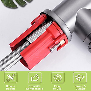 UFURMATE 3PCS Hot and Cold Water Faucet Fixing Nuts ABS Plastic Faucet Lock Nut Hot Cold Water Faucet Anti-loosening Nut for Kitchen Bathroom (Red)