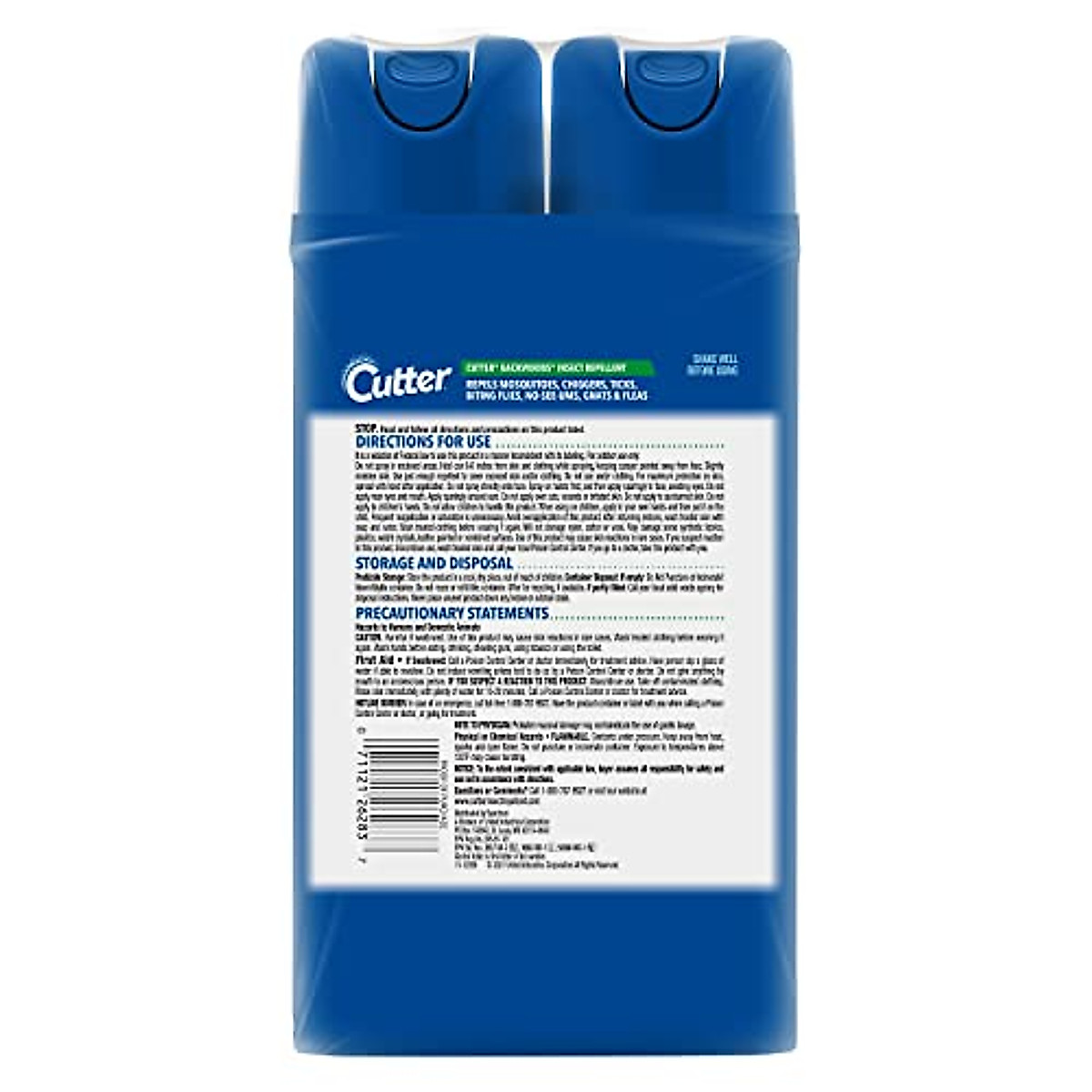 Cutter Backwoods Insect Repellent (2 Count), Mosquito Repellent, 25% DEET, Sweat Resistent, 11 Ounce (Aerosol Spray)