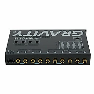 Gravity GR-EQP11 Digital Bass Machine 1/2 Din 9V 4-Way Car Parametric Equalizer w/Front, Rear + Sub Output and Night Illumination