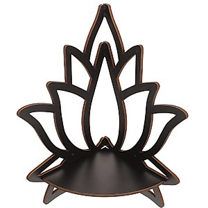 MAGICLULU Lotus Wood Corner Shelves, Flowers Wall Corner Shelves Wooden Floating Shelves Crystal Shelf Boho Wall Hanging Shelves for Home Offices Living Room Decoration