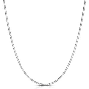 ARGENTO REALE 925 Sterling Silver Necklace 2MM-5MM Snake Chain Necklace, Round Flexible Italian Snake Chain Necklace 16-30, silver necklace made in italy