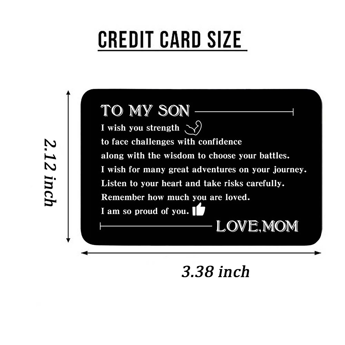 Jstud Wallet Card To Son from Mom Son Birthday Gifts Inspiratioanl Engraved Wallet Insert Card for Son