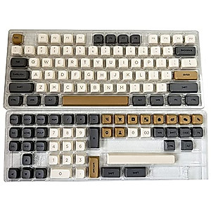 Guffercty kred XDA Profile Keycaps 125 Retro PBT Key Cap Cover Set Dye Sublimation ANSI US Layout for Cherry Mx Switch Mechanical Keyboard (XDA/Ember)