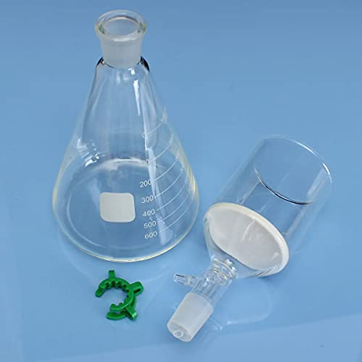 Glass Vacuum Suction Filter Filtration Kit 1000mL Conical Flask 250ml Buchner Funnel (250/1000ml)