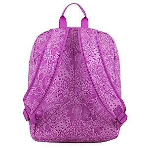 BODHI Adorn Casual Paisley Midi Backpack, 15" Tall, Blackberry/Colorful Paisley Print