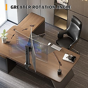 HEMUDU Single Desk Monitor Arm Mount Stand Fit for 13 inch to 32 inch Flat Curved Computer Screen with Swivel, Height Adjustable, Rotation,Holds up to 77lbs, Black