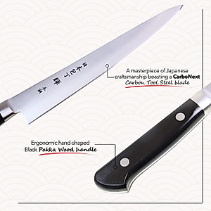 JCK Original Kagayaki CarboNext Japanese Chef’s Knife, KC-10ES Professional Sujihiki Knife, High Carbon Tool Steel Pro Kitchen Knife with Ergonomic Pakka Wood Handle, 11.8 inch
