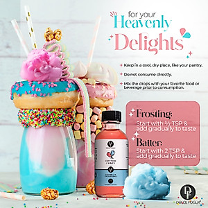 Dolce Foglia Cotton Candy Extract - 2 Ounce Multipurpose Flavoring for Baked Goods, Beverages, Coffee & Desserts - Sugar-Free Perfect For Weight Management, Pack of 2