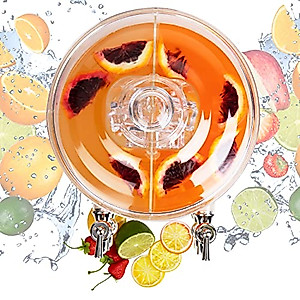 Mind Reader Beverage Dispenser with Ice Bottom 2 Tier 4 Section Stackable Holder with Lids, 10.15″ L x 10.15″ W x 13.75″ H, Clear