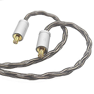 Youkamoo 6.35mm 8 Core Silver Plated Braided Earphone Replacement Upgrade Cable Silver Plated Wire Earphone Cable for ATH-LS50 E40 E50 E70 A2DC