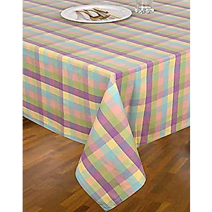 Urban Villa Easter Tablecloth Buffalo Check Table Cloth Tabletop Cover Kitchen Dining Tablecloth 100% Cotton Great Parties Wedding Holiday Dinner Easter Rectangle 60X102 Inches 8-10 Seats Table Cloth
