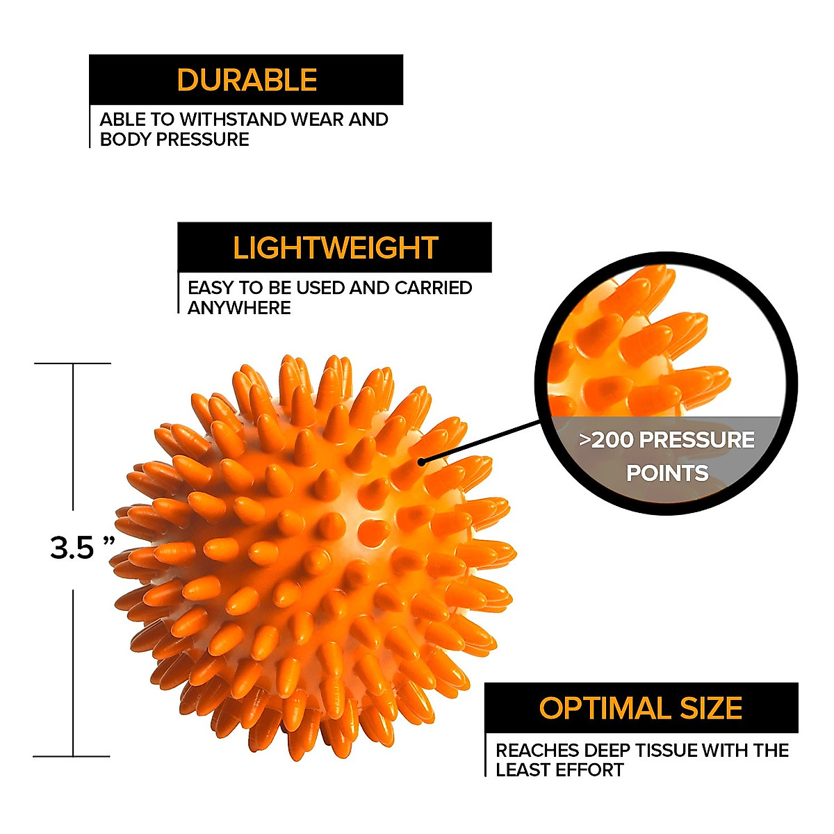 OCTOROX Spiky Massage Balls for Feet, Back, Hands, Muscles - Firm, Medium and Soft Spiked Massager Rollers for Plantar Fasciitis, Exercise, Neuro-Balance, Physical Therapy, 3-inch