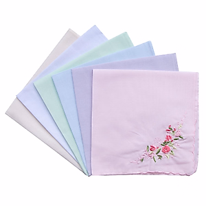 La closure Vintage Floral Cotton Embroidered Ladies Handkerchiefs 3PCS