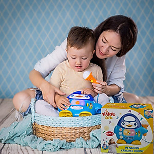 Toddler Karaoke Machine: Fun Musical Toys for Toddlers 1-3 & 3-5 | Ideal Kids Karaoke Machine for Boys | Engaging Toddler Toys 2-3 for Aspiring Little Singers (Penguin)