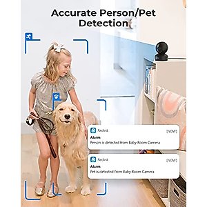 REOLINK E1 Pro 4MP HD Plug-in Home Security Indoor Camera with 2.4/5 GHz Wi-Fi, Auto Tracking, Smart Person/Pet Detection, Multiple Storage Options, Ideal for Baby Monitor/ Pet Camera/Elderly