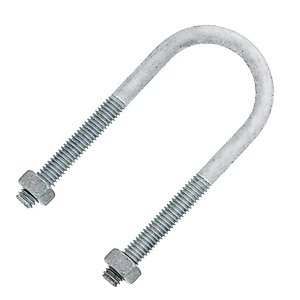 U-Bolt, Round, Low Steel, 1/4-20, PK10