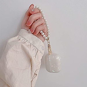 ZHIRUAN Airpods Pro Case (2019) Earbuds Case Protective Cover Skin with Pearl Keychain Airpods Accessories Compatible with AirPods Pro Charging Case (White)