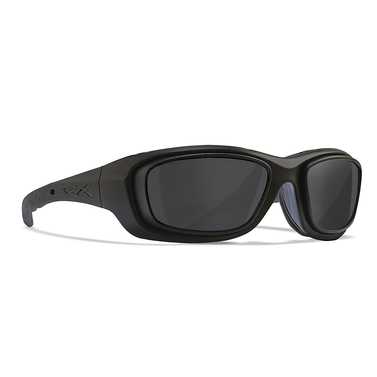 Wiley X Gravity Sunglasses, ANSI Z87 Safety Glasses for Men and Women, UV Eye Protection for Shooting, Fishing, Biking, and Extreme Sports, Matte Black Frames, Smoke Grey Tinted Lenses, Rx Rim