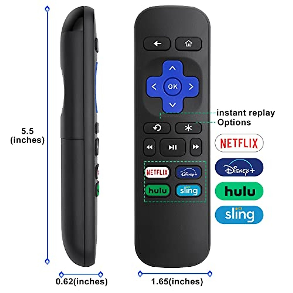 LOUTOC Universal Replacement Remote Control Compatible with Roku Express, for Roku Premiere, for Roku Box, for Roku Player, for Roku 1 2 3 4 -【NOT for Stick or TV】