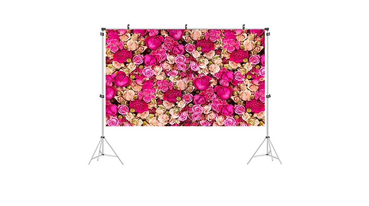 5x3ft Pink & Red Rose Photography Backdrop | Party Decor