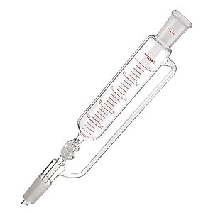 ADAMAS-BETA Glass Constant Pressure Graduated Addition Funnel with Glass Stopcock,Equalizing Dropping Funnel Chemistry Lab Glassware (A: 125ml,24/40)