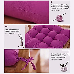 Set of 4 Dining Chair Cushions with Ties Soft Comfort Non Slip Square Seat Pads for Kitchen Dining Office Living Room Patio (Coffee)