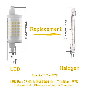 Familite R7S LED Bulb 78MM, 10W Dimmable J78 Flood Light, 100W Halogen T3 Replacement, Warm White 3000K, Pack of 2