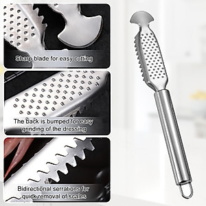 Klyuqoz Fish Scaler Remover, 4 Pack Fish Scale Knife, Stainless Steel 3-in-1 Fish Descaler Tool, Fish Peeler Open Belly and Dig Out Fish Cleaner Opener Tool Kitchen Accessory