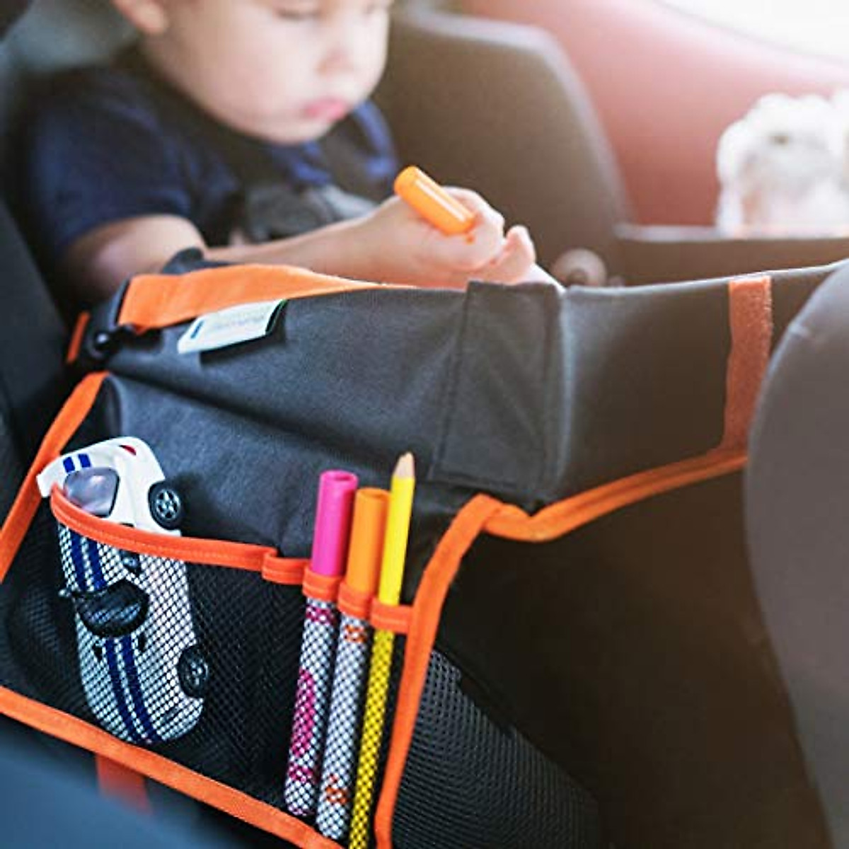 Kids Travel Tray for Toddler Car Seat | Toddler Car Seat Tray Organizer | Large ipad Holder A Road Trip Essential | Soft Padding, Waterproof, Food & Snack Lap Tray Carseat, Stroller, and High Chair