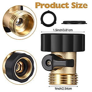 Tudomro 8 Pack Garden Hose Shut Off Valve Durable Hose Shutoff Valve Heavy 3/4 Brass Shut Off Valve for Garden Hose with Extra Pressure Washer Water Hose Shut Off Valve for Household Cleaning