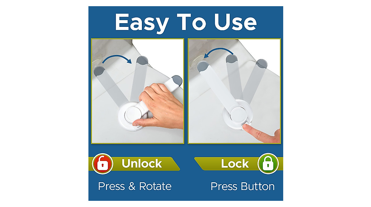 Baby Proof Toilet Lock 2-Pack - Easy Installation, No Tools Needed