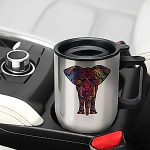 Elephant Logo 14 Oz Travel Coffee Mug Stainless Steel Vacuum Insulated Cup with Lid