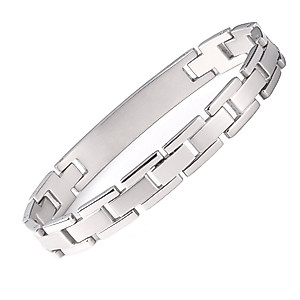 Tarring Free Engraving Medical Alert ID Bracelets for Men & Women 6.5-8.5 Inch Titanium Emergency Alert ID Bracelets for Unisex (TITANIUM-6.5")