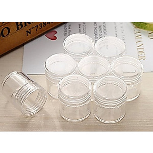 WOIWO 10PCS Clear Plastic Slime Storage Favor Jars Plastic Containers for Beauty Products, DIY Slime Making or Others (6g)