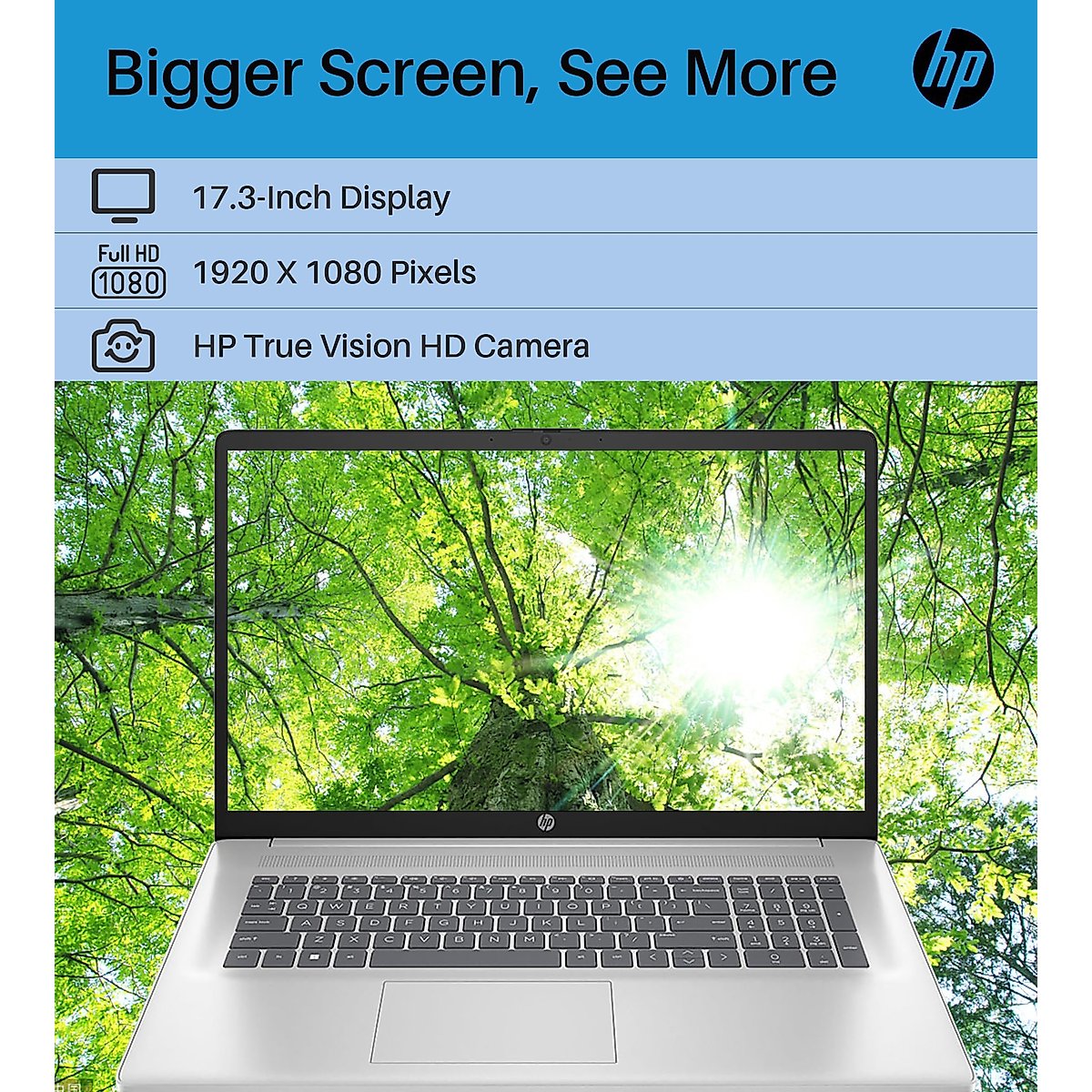 HP 17.3 Inch FHD Laptop for Business and Office, Intel Core i5 1335U Processor (10-Core, Up to 4.6GHz), 32GB RAM, 1TB SSD, Intel Iris Xe Graphics, Wi-Fi 6, Backlit Keyboard, Windows 11 Home