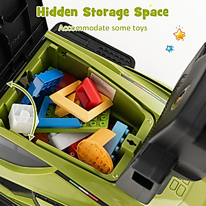 OLAKIDS 3 in 1 Ride on Push Car, Licensed Lamborghini SIAN Baby Sliding with Parent Control Handle Universal Wheels Guardrails, Toddlers Walking Toy with Music, Under Seat Storage (Green)