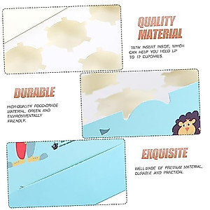 OKUMEYR 6pcs 12 Boxes Cake Box Mini Muffins Disposable Cake Stand Mini Cake Containers Cupcake Carrier Box Moon Cake Box Clear Dome Box Food Grade Cardboard Cupcake Packing Boxes Cake Roll