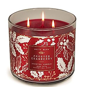 White Barn 3-Wick Candle w/Essential Oils - 14.5 oz - 2020 Holidays Scents! (Frosted Cranberry)