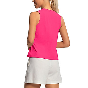 Hiverlay Workout Tank Tops for Women Sleeveless Athletic Cropped Tank Top Sports Gym Muscle Running Shirts Barberry M