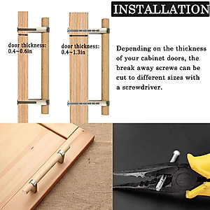 foxwake Wood and Silver Cabinet Handles 5inch Hole to Hole, 8Pack Modern Metal Drawer Pulls Mid Century Kitchen Cabinet Hardware, Center to Center Dresser Hardware Pulls and Knob