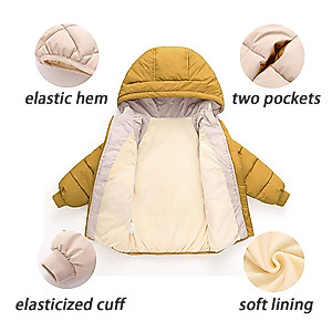 Curipeer Kids Winter Jacket Front Zip Warm Snow Wear Toddler Outer Clothing 2T