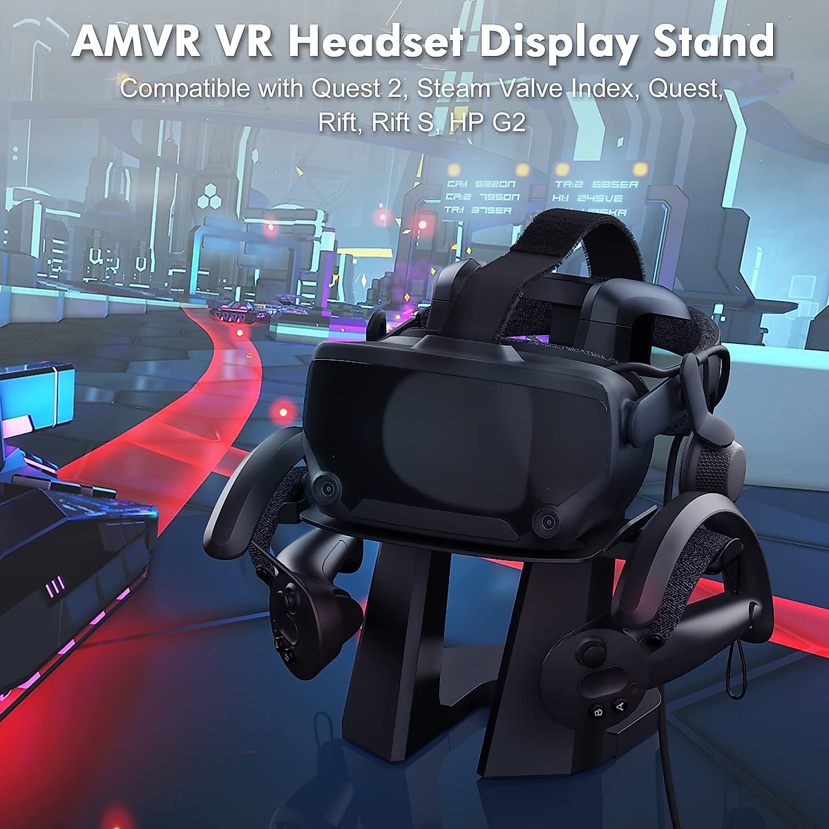 AMVR VR Headset Display Stand and Controllers Holder for Steam Valve Index Virtual Reality Mount Station