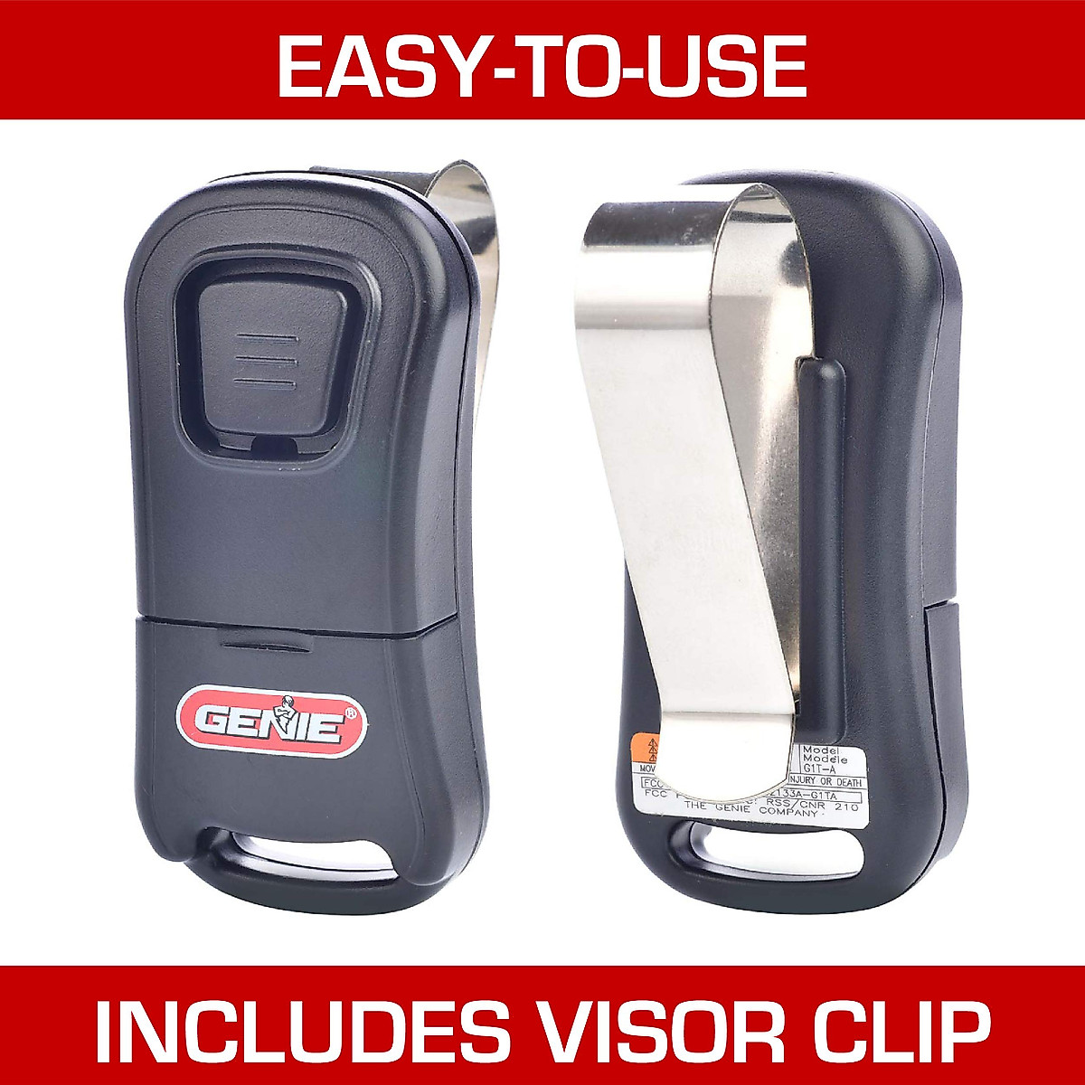 Genie Single Button Garage Door Opener Remote - Safe & Secure Access - Compatibility with Genie Only Intellicode Garage Door Openers - Model G1T-BX