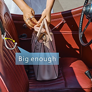 QUIDAOSO Car Purse Holder Hook, Car Seat Headrest Hooks for Purses and Bags Cute, Metal Adjustable Hidden Hooks for Handbag, Hanger Storage Organizer, Heavy Duty 100 lbs. (P1)